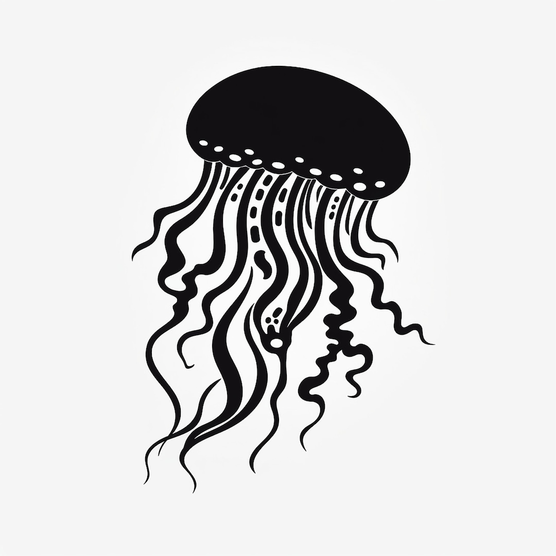 Jellyfish Clip Art: Simple Ocean Animal Decal (PNG, JPEG) - Etsy
