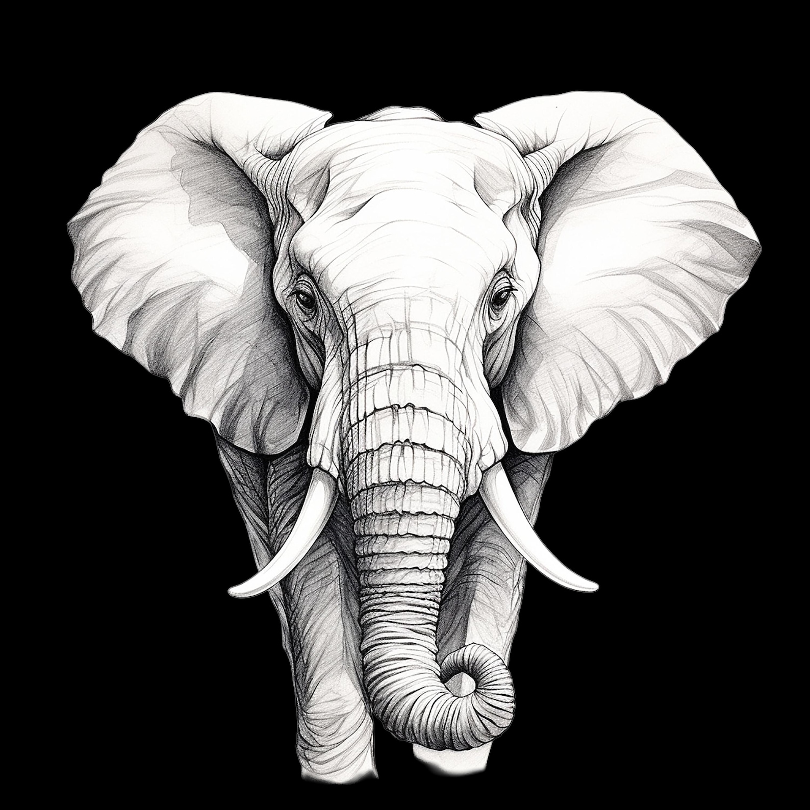 Elephant Illustration Art: Wildlife Animal Printable (digital Download ...