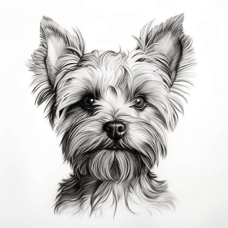 Yorkie Clip Art Pet Portrait Illustration - Etsy