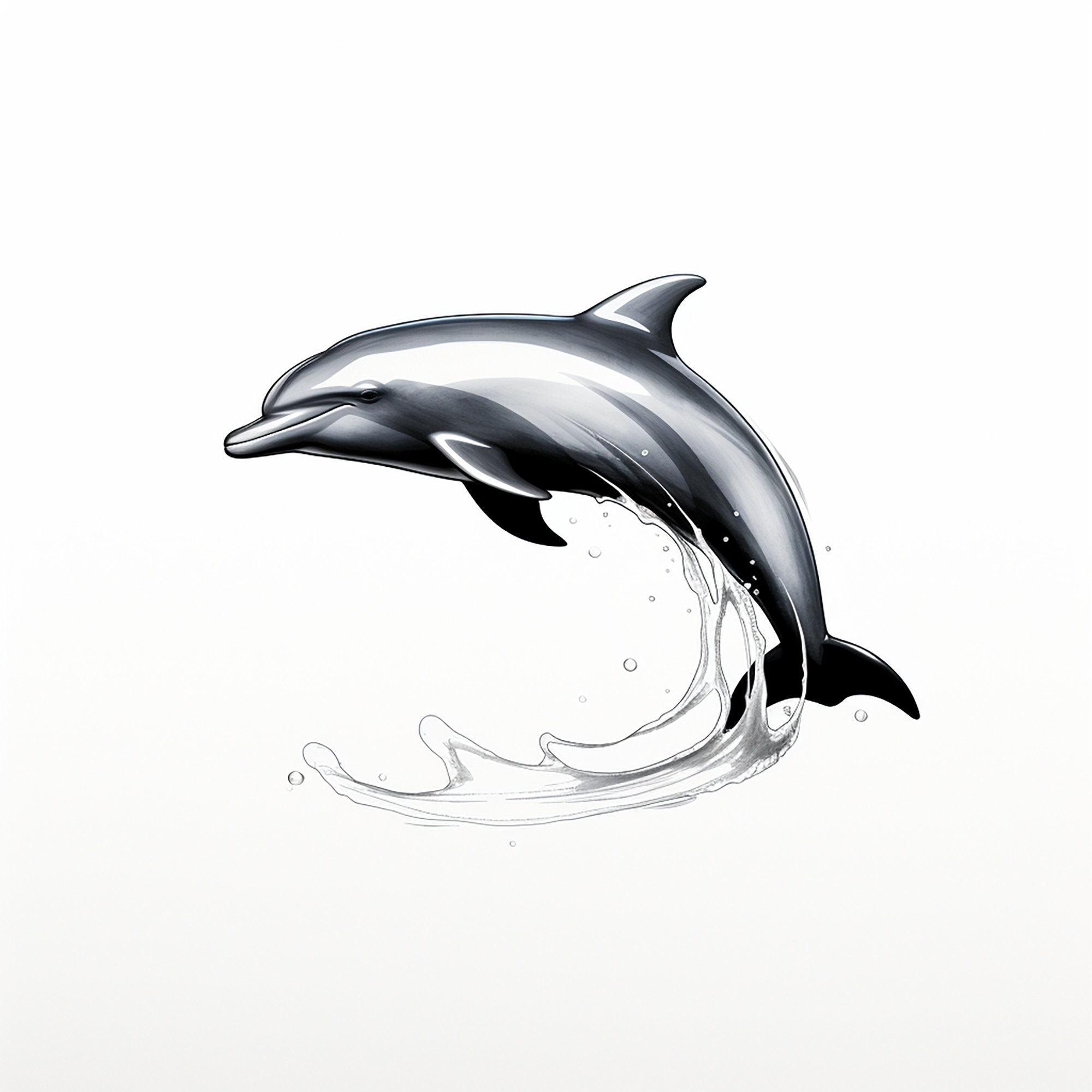 Dolphin Simple Clip Art, Printable Ocean Animal Illustration for ...