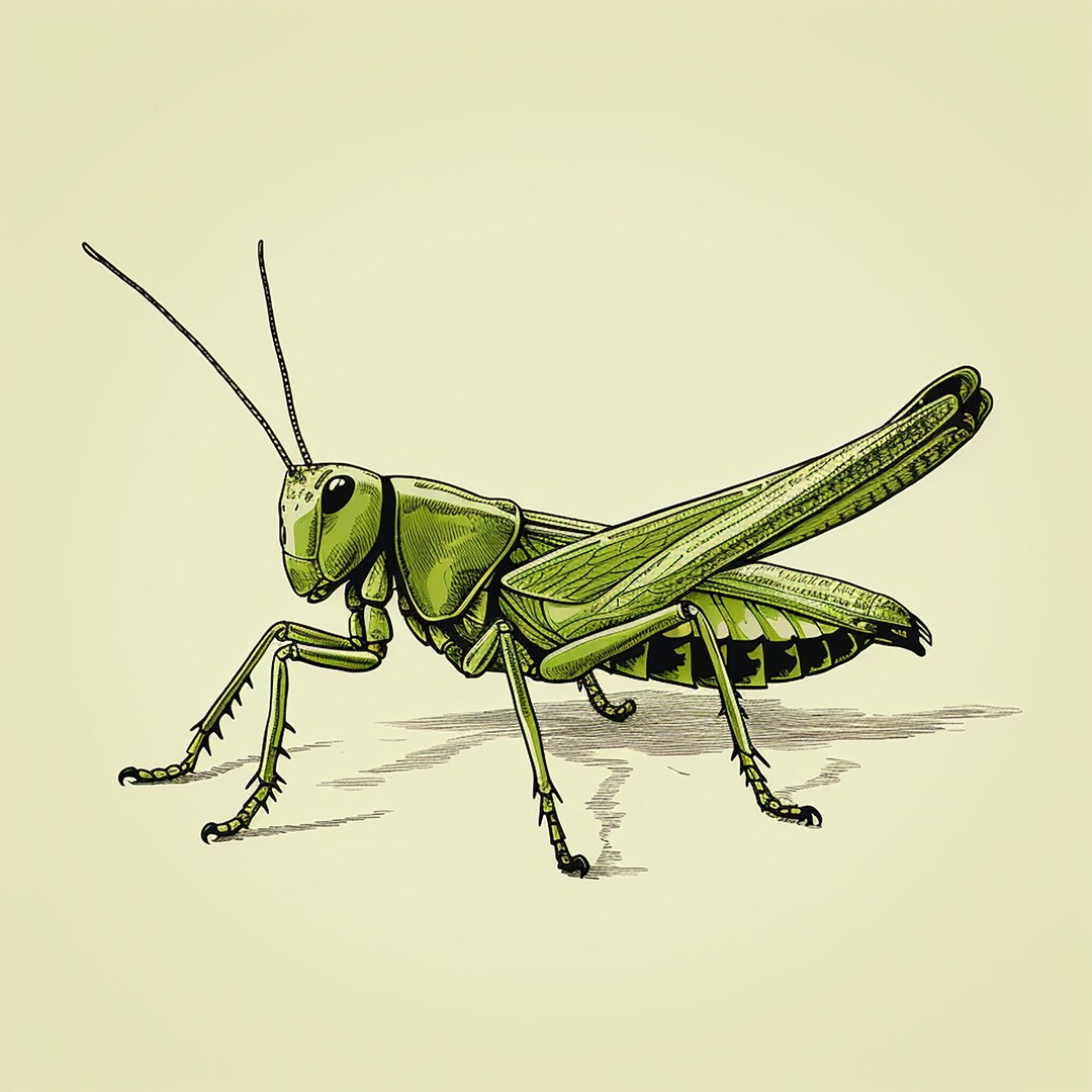 Grasshopper Clip Art, Insect Image, Stencil, Logo (digital Download) - Etsy
