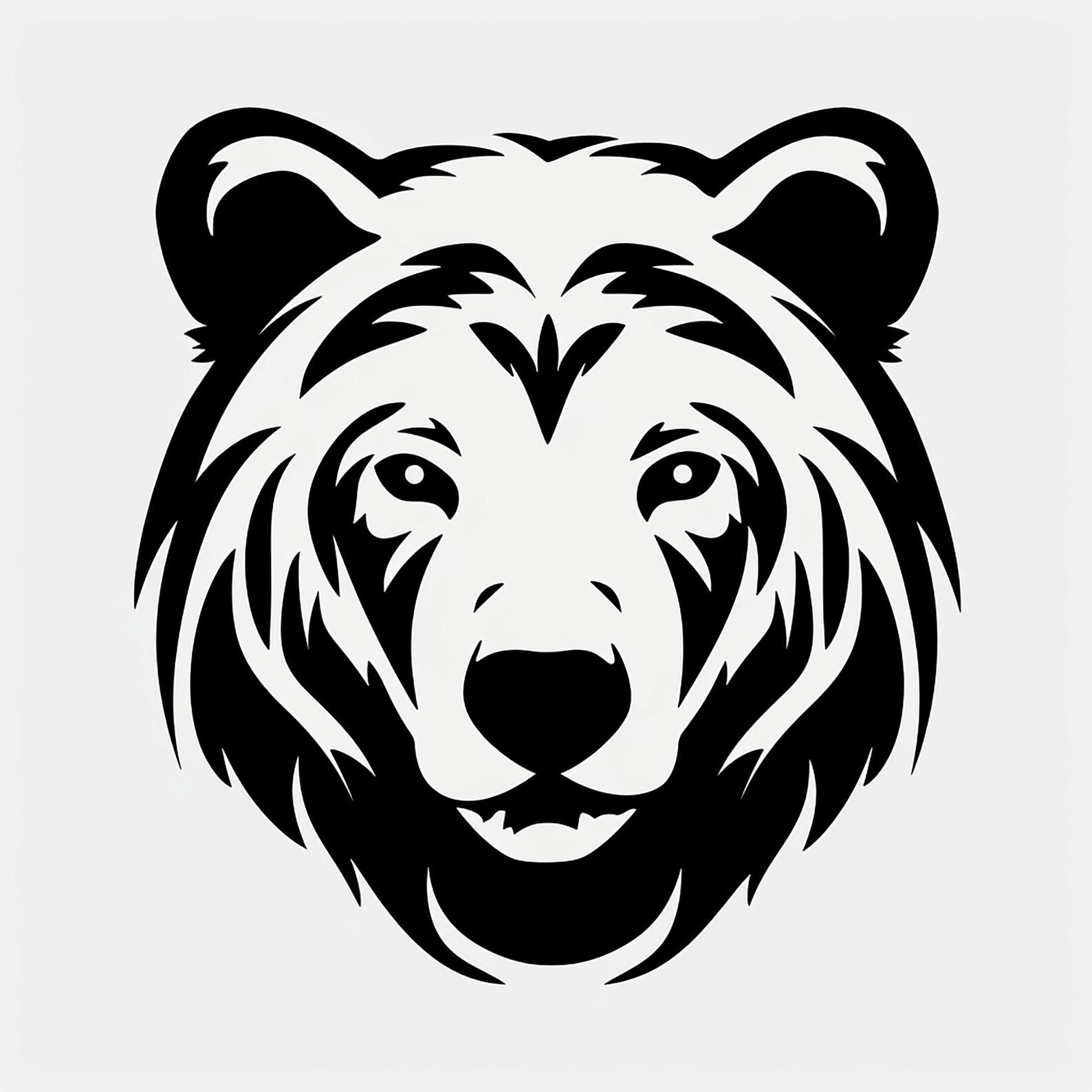 Bear Black Line Wildlife Clip Art, Printable Animal Illustration for ...