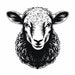 Sheep Clip Art Illustration: Farm Animal Stencil Design (digital ...