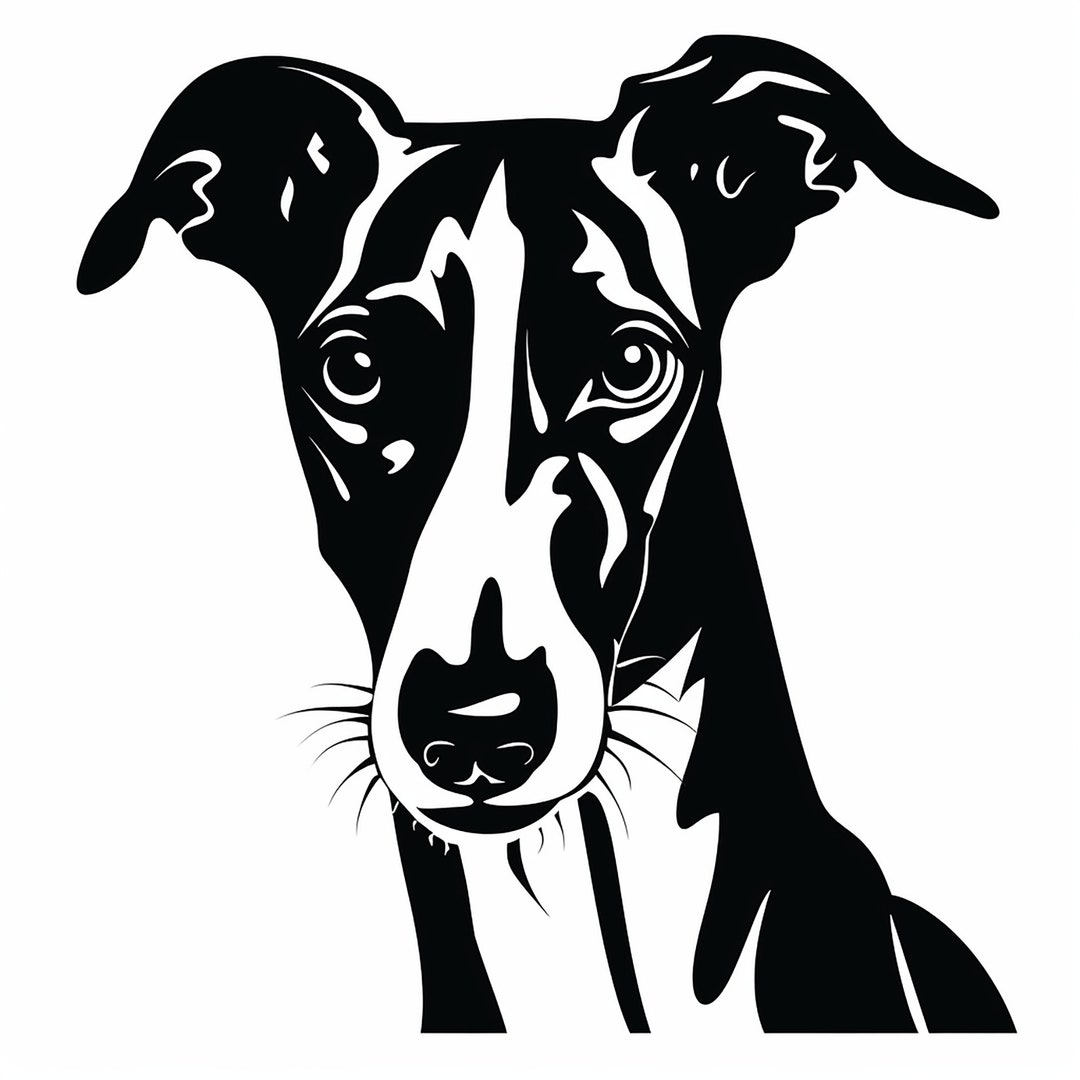Greyhound Black Line Art: Printable Dog Portrait (digital Download) - Etsy
