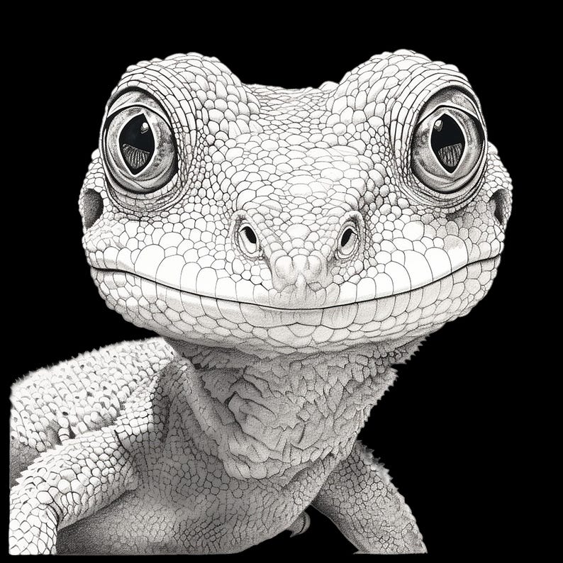 Gecko Clip Art: Realistic Lizard Image for DIY Crafts (digital Download ...