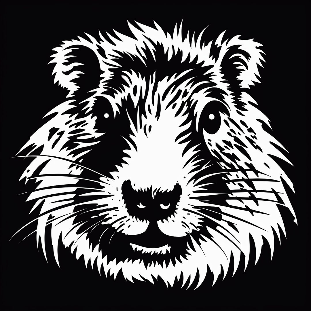 Capybara Clip Art, Printable Black and White Wildlife Rodent Decal for ...