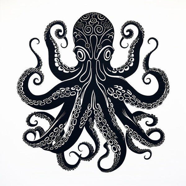 Geometric Octopus - Etsy