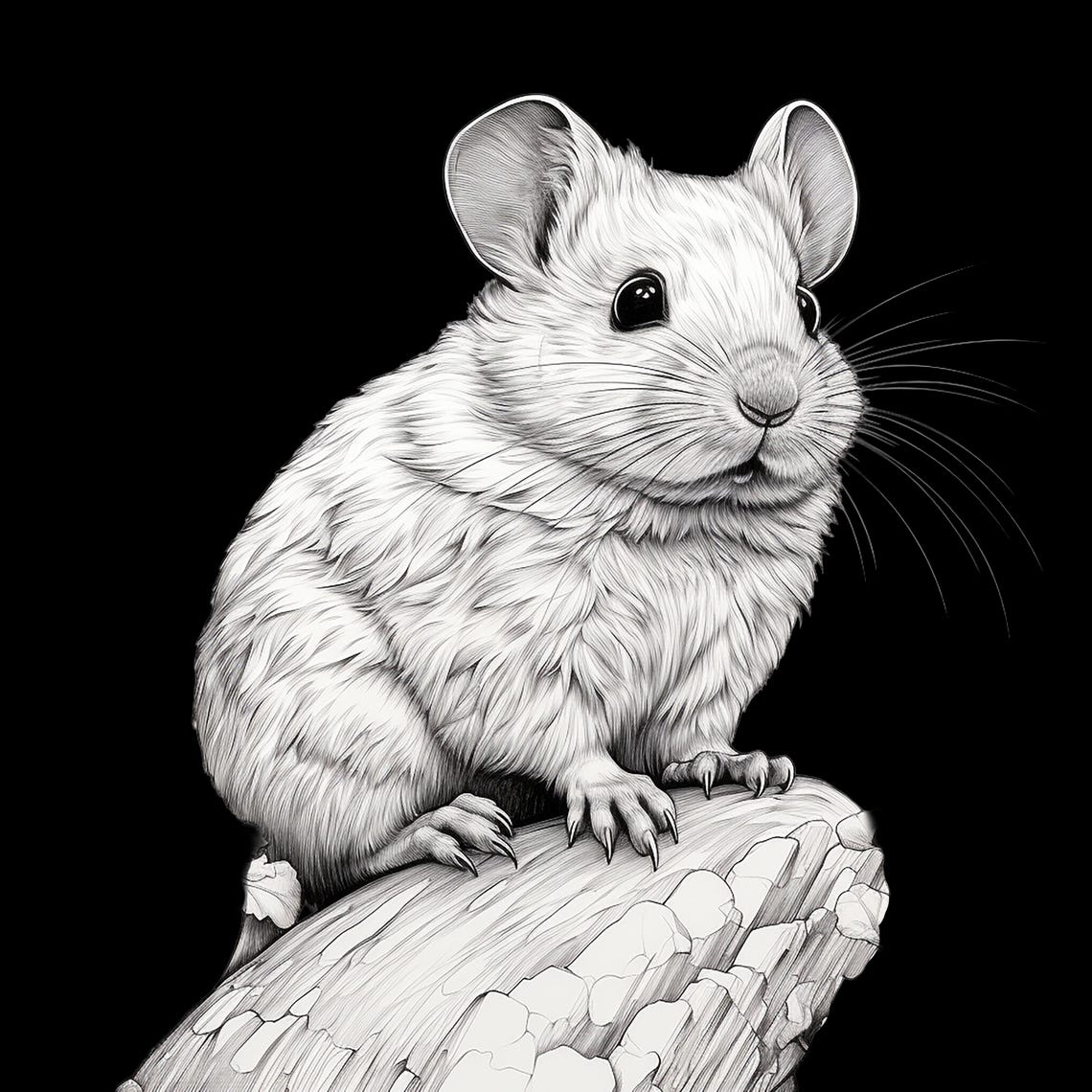 Pika Fine Line Art: Realistic Wildlife Portrait (digital Download) - Etsy