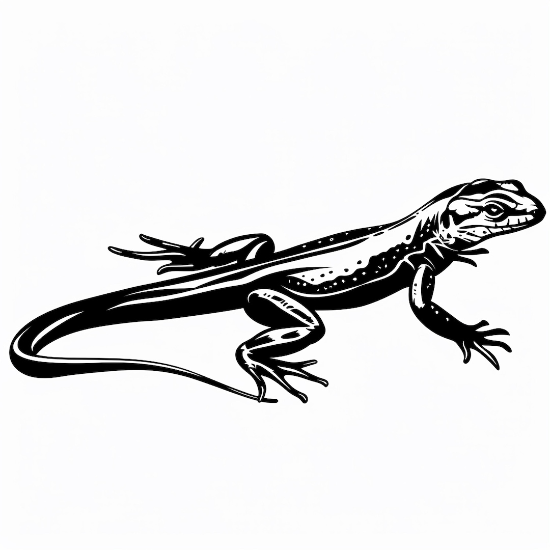 Newt Clip Art, Printable Wildlife Animal Decal for DIY Sticker, Stencil ...