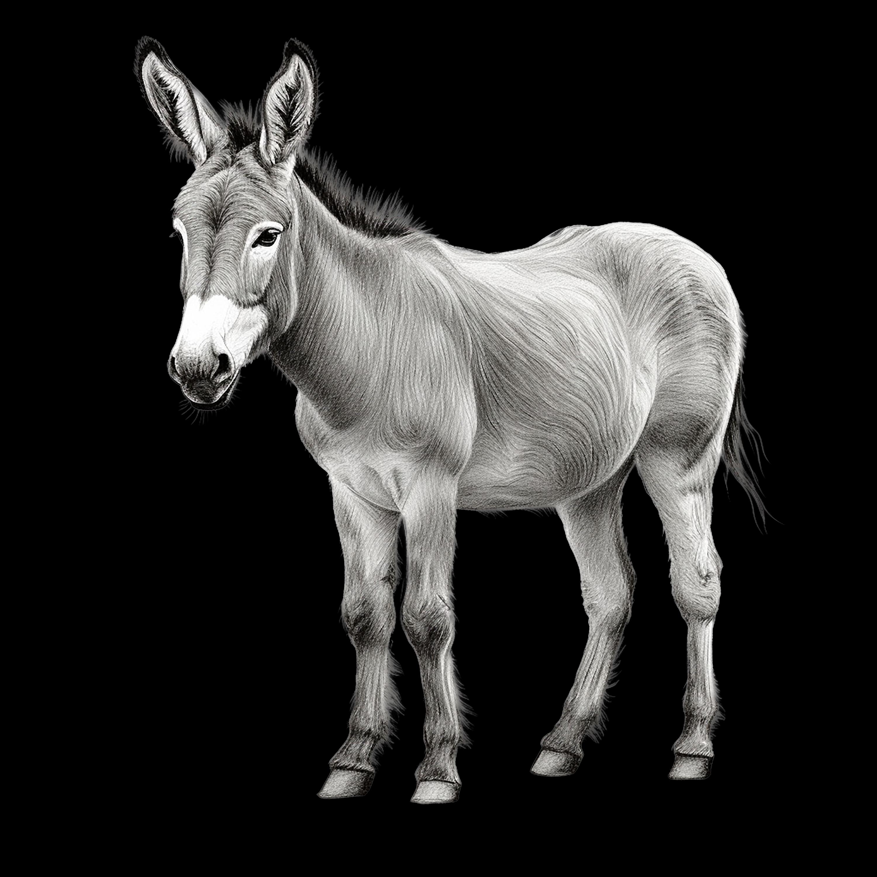 Imágenes prediseñadas de burro: calcomanía realista de animal, vector ...