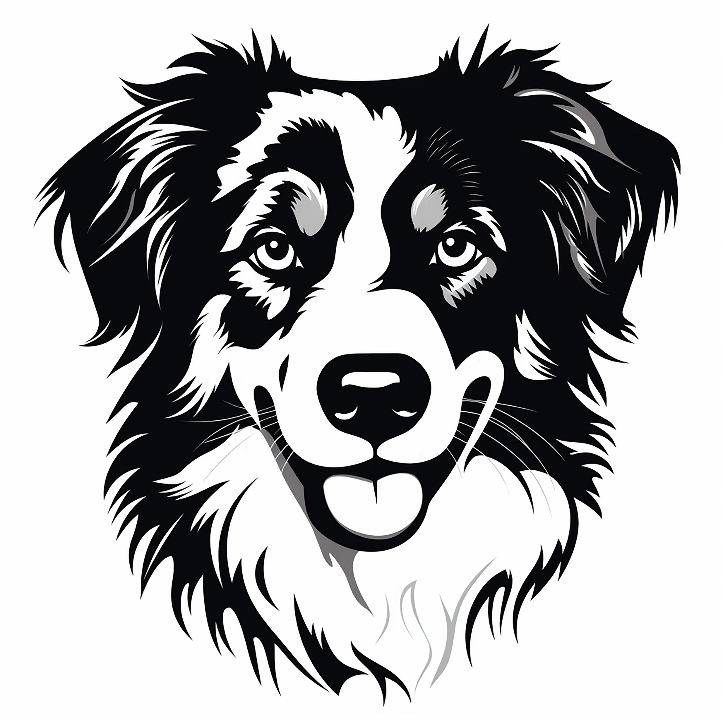 Australian Shepherd Stencil: Kommerzielles Haustierporträt (Digitaler ...
