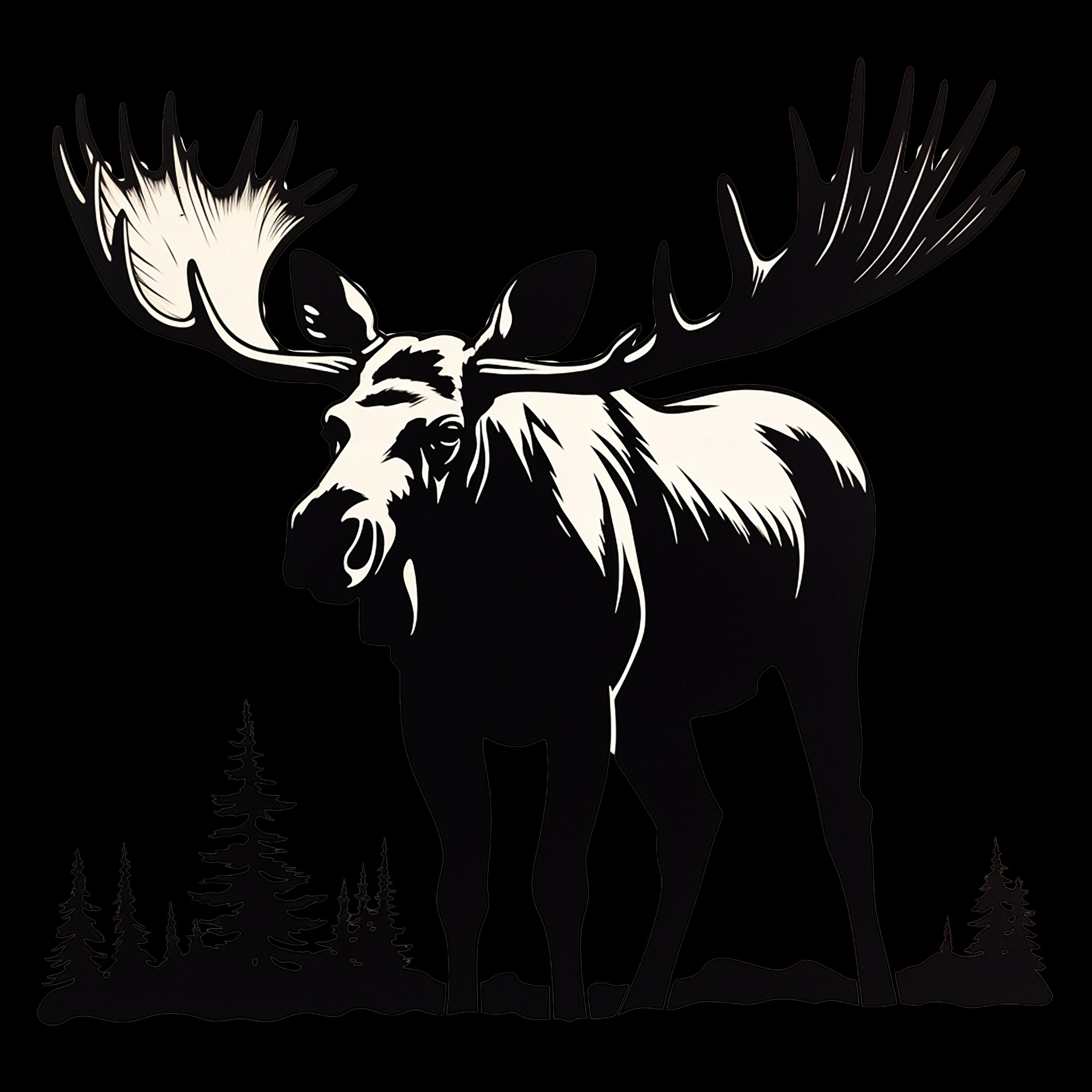 Moose Clip Art: Wildlife Animal Stencil, Vector Art (PNG, JPEG) - Etsy