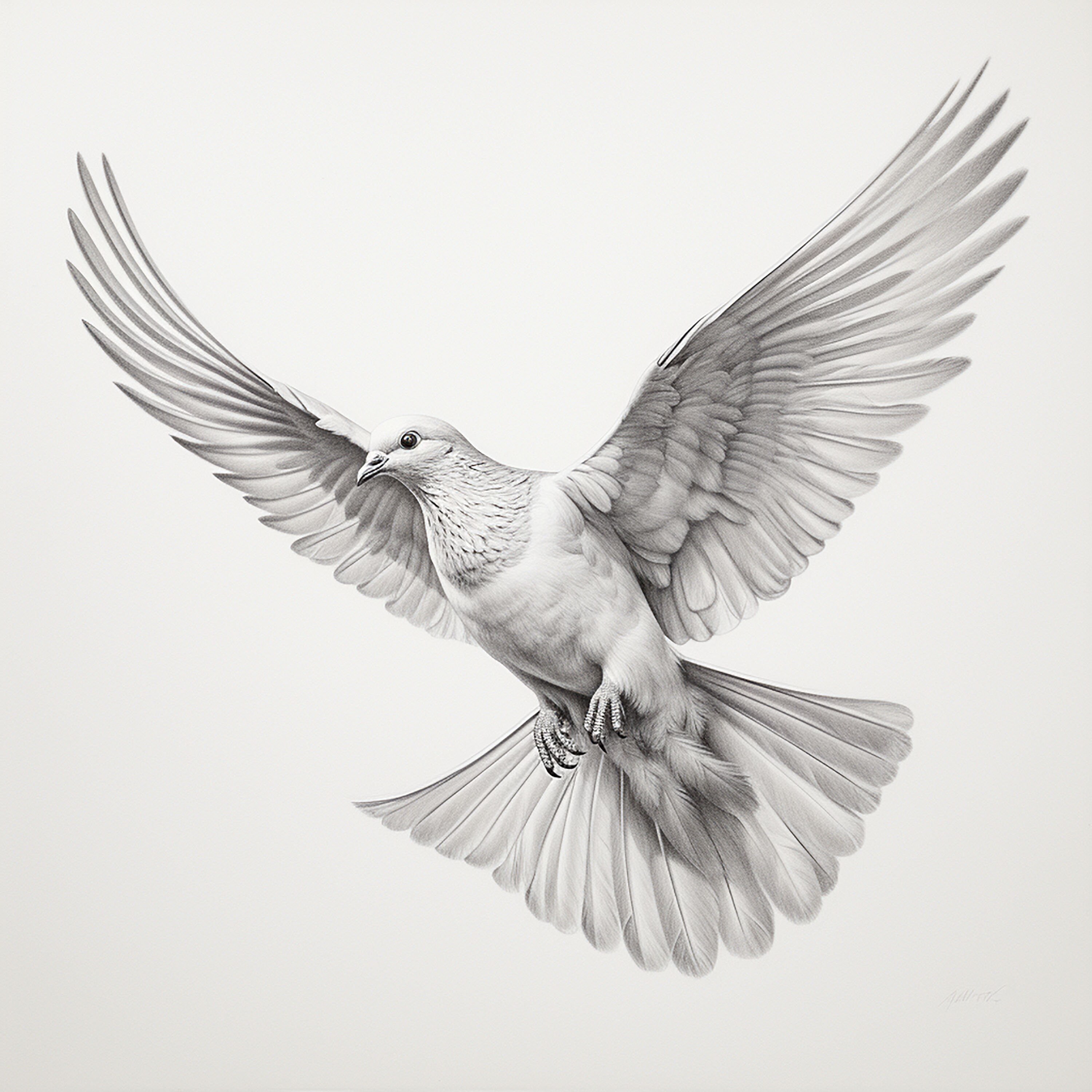 Dove Drawing With Shading