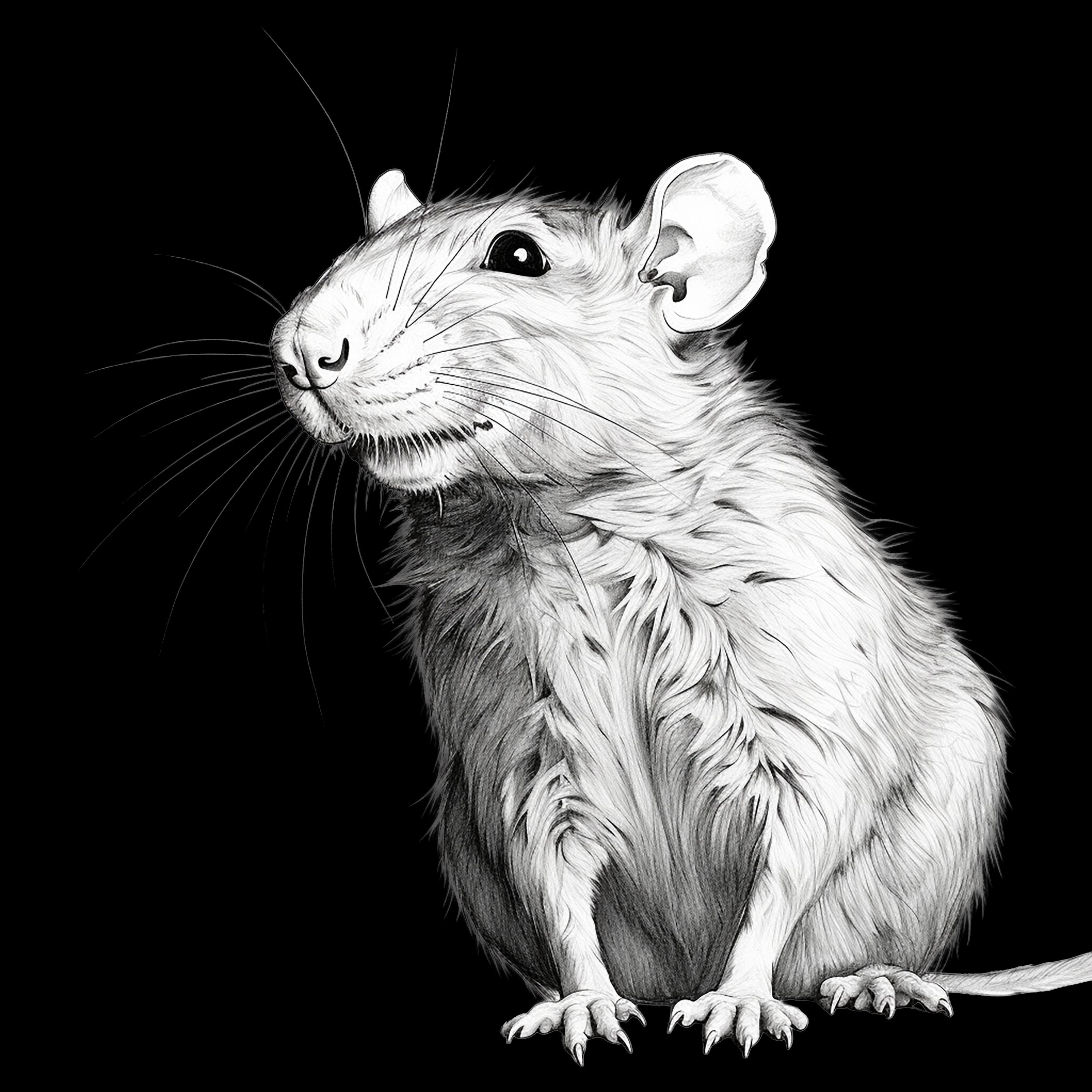 Rat Fine Line Portrait: Animal Decal, Logo, Tattoo (digital Download ...