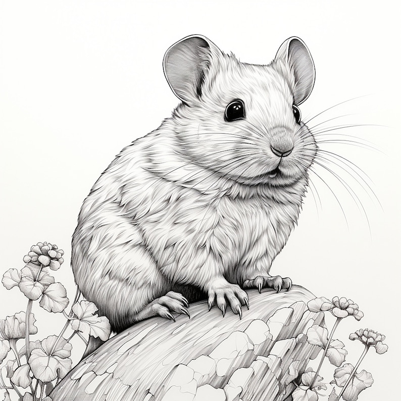 Pika Fine Line Art: Realistic Wildlife Portrait (digital Download) - Etsy