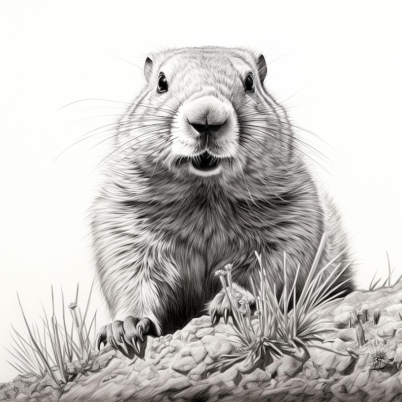 Groundhog Clip Art: Wildlife Animal Image for DIY Crafts (digital ...