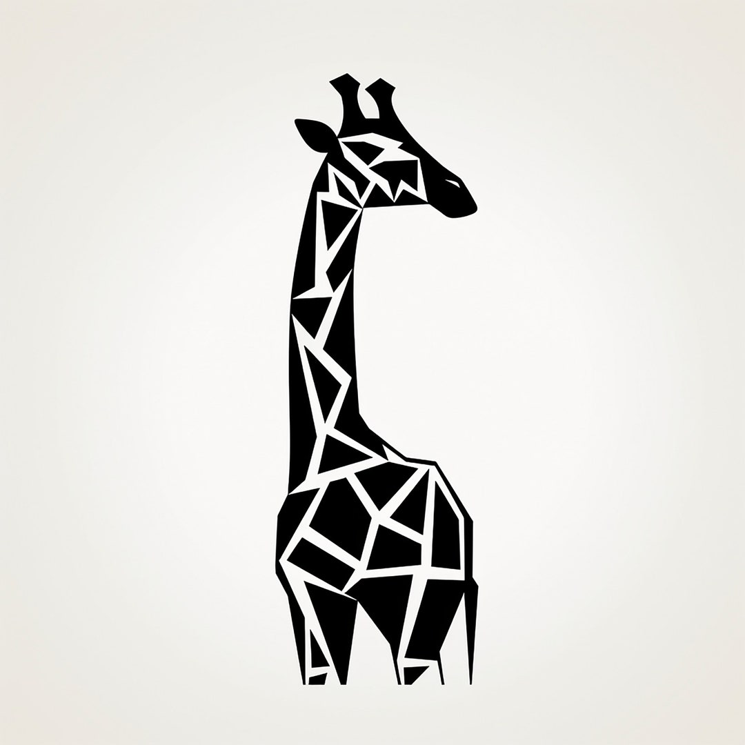 Geometric Giraffe Clip Art: Wildlife Illustration (PNG, JPEG) - Etsy