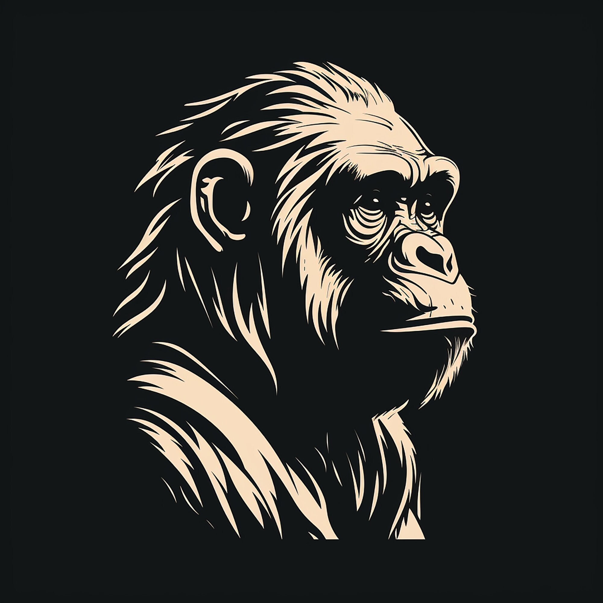 Bonobo Clip Art Illustration Printable Ape Wildlife Animal - Etsy