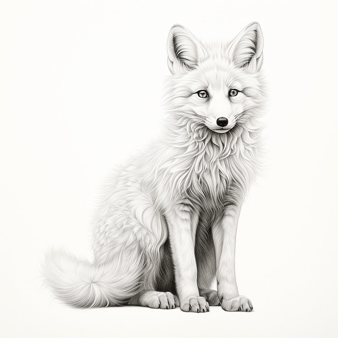 Arctic Fox Clip Art: Realistic Wildlife Animal Design (PNG, JPEG) - Etsy