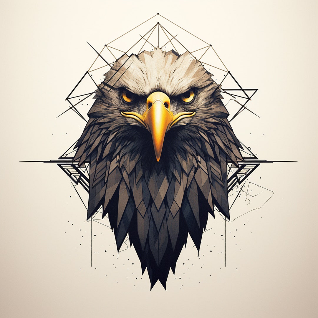Geometric Eagle Clip Art: Abstract Wildlife Design (PNG & JPEG) - Etsy