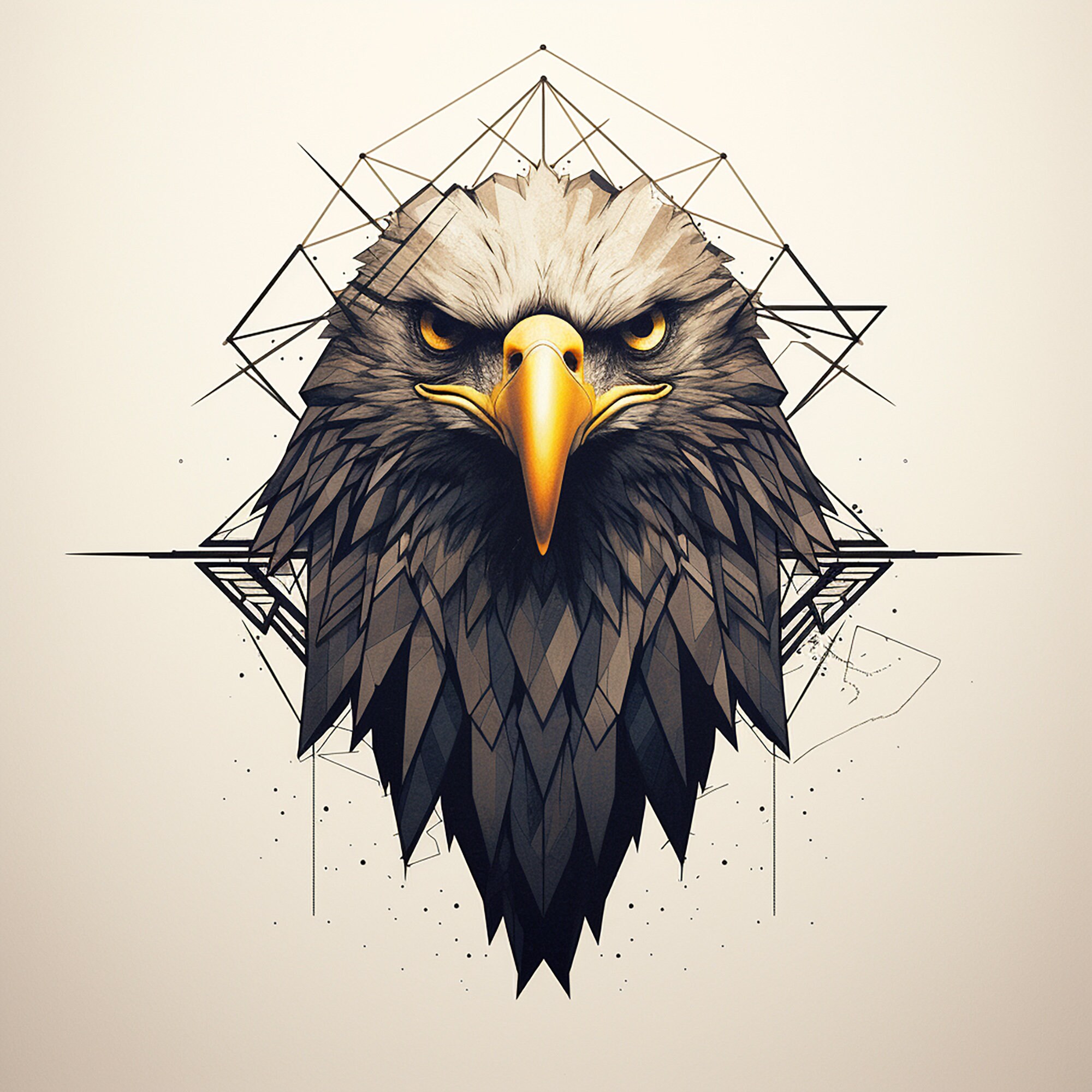 Geometric Eagle Clip Art, Abstract Wildlife Bird Illustration ...
