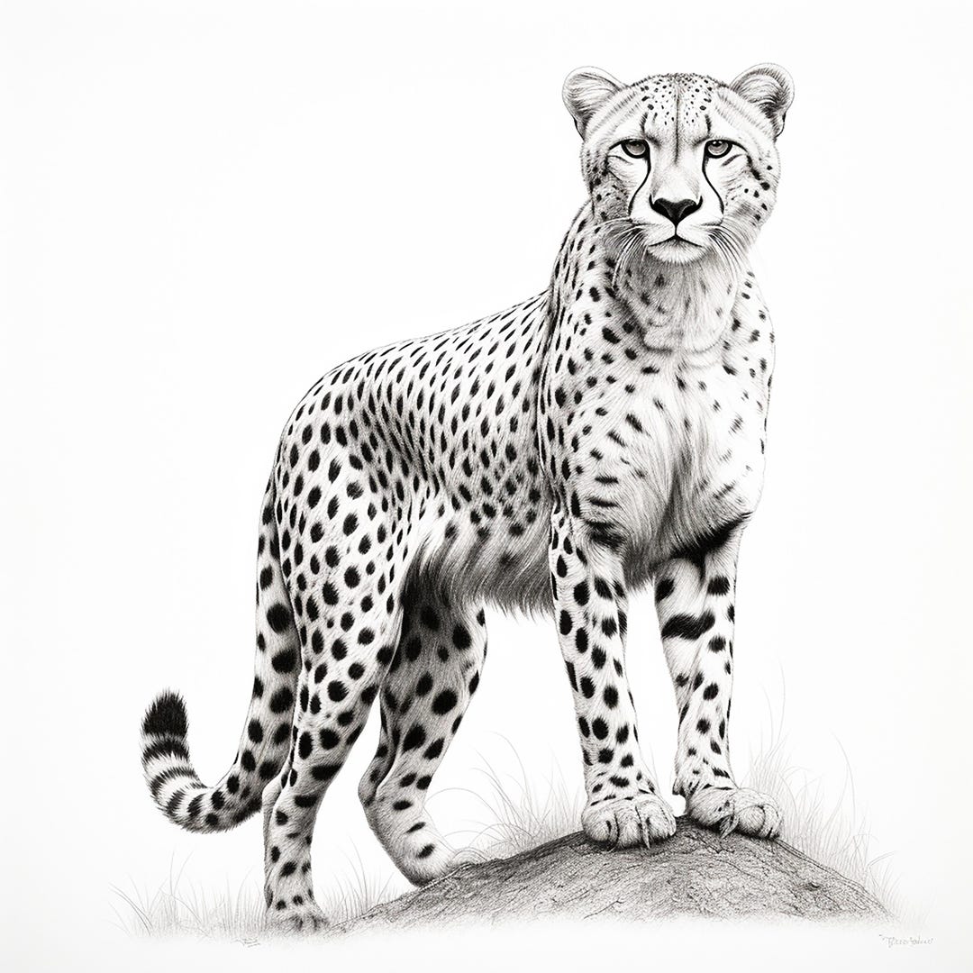 Cheetah Clip Art, Wildlife Animal Image (digital Download) - Etsy