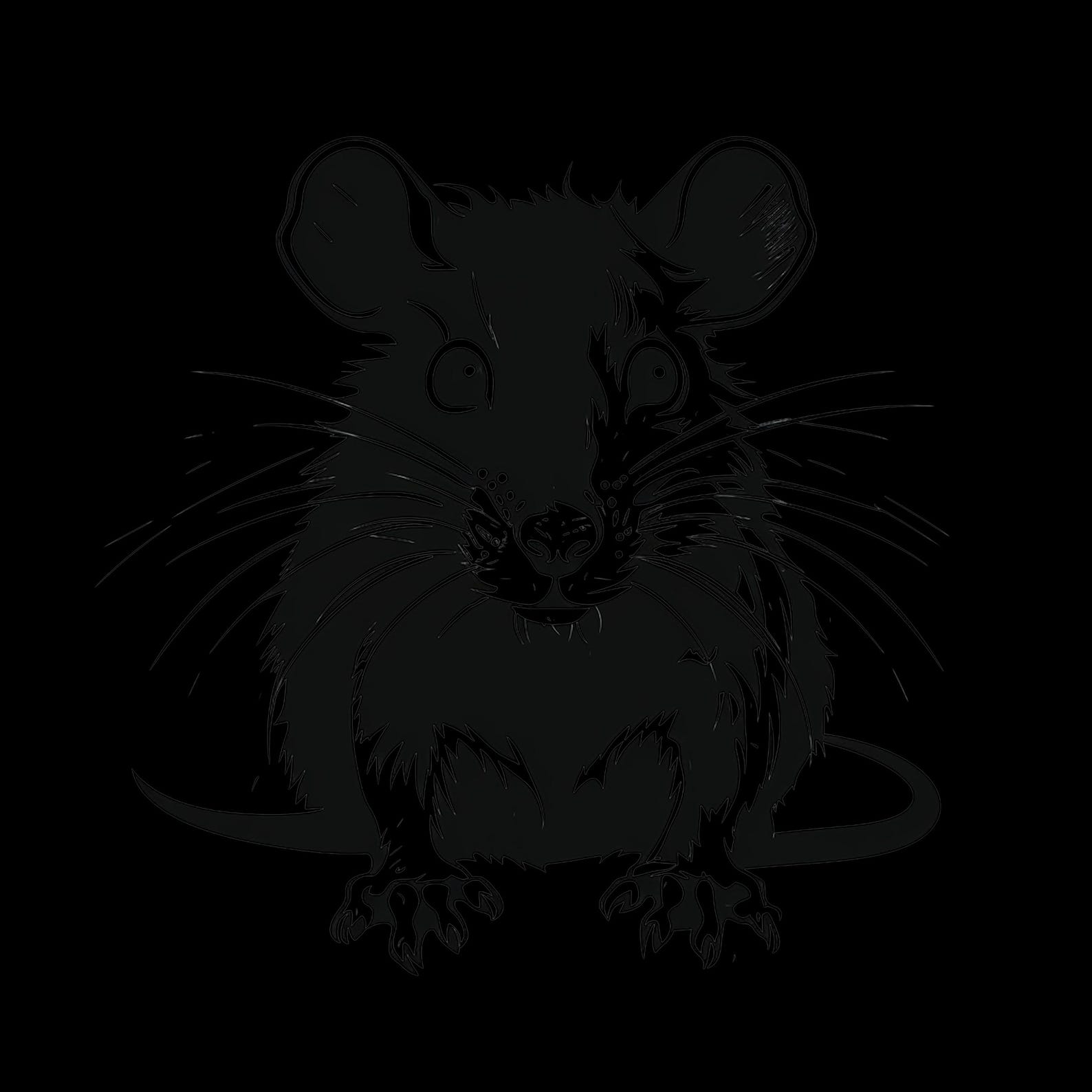 Rat Clip Art: Black Line Rodent Image for Cricut, Stencil, Woodburning ...