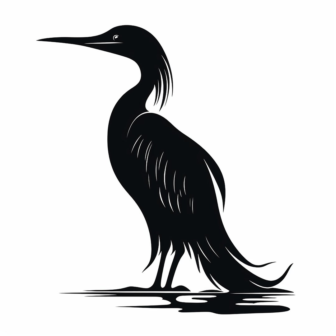 Cormorant Clip Art Illustration, Wildlife Animal Decal, Printable Bird ...