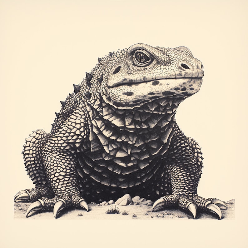 Gila Monster Fine Line Art: Abstract Lizard Decal (digital Download) - Etsy