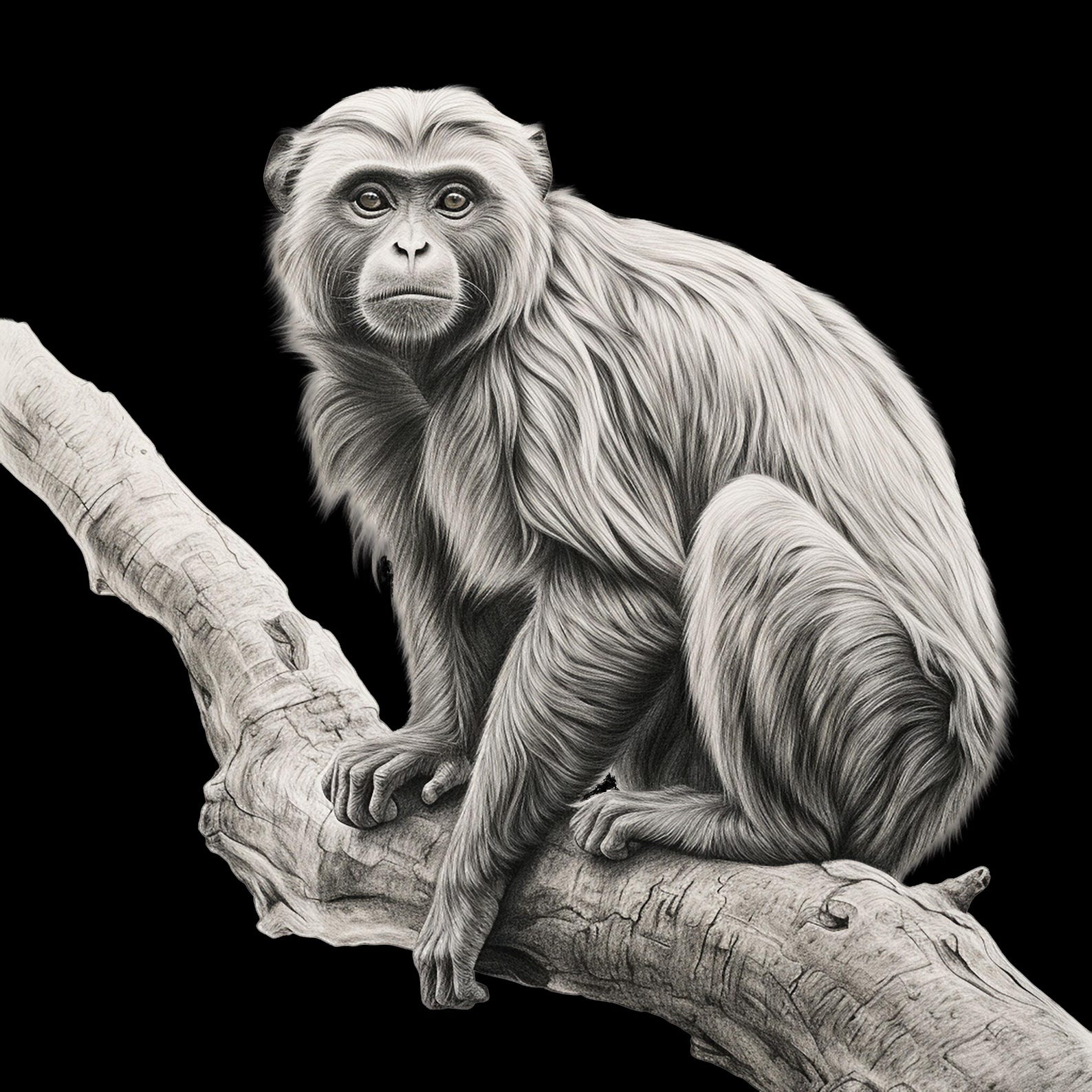Howler Monkey Portrait: Realistic Wildlife Art (digital Download) - Etsy
