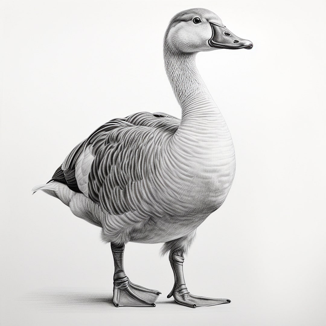 Goose Illustration: Realistic Wildlife Clip Art (PNG & JPEG Digital ...