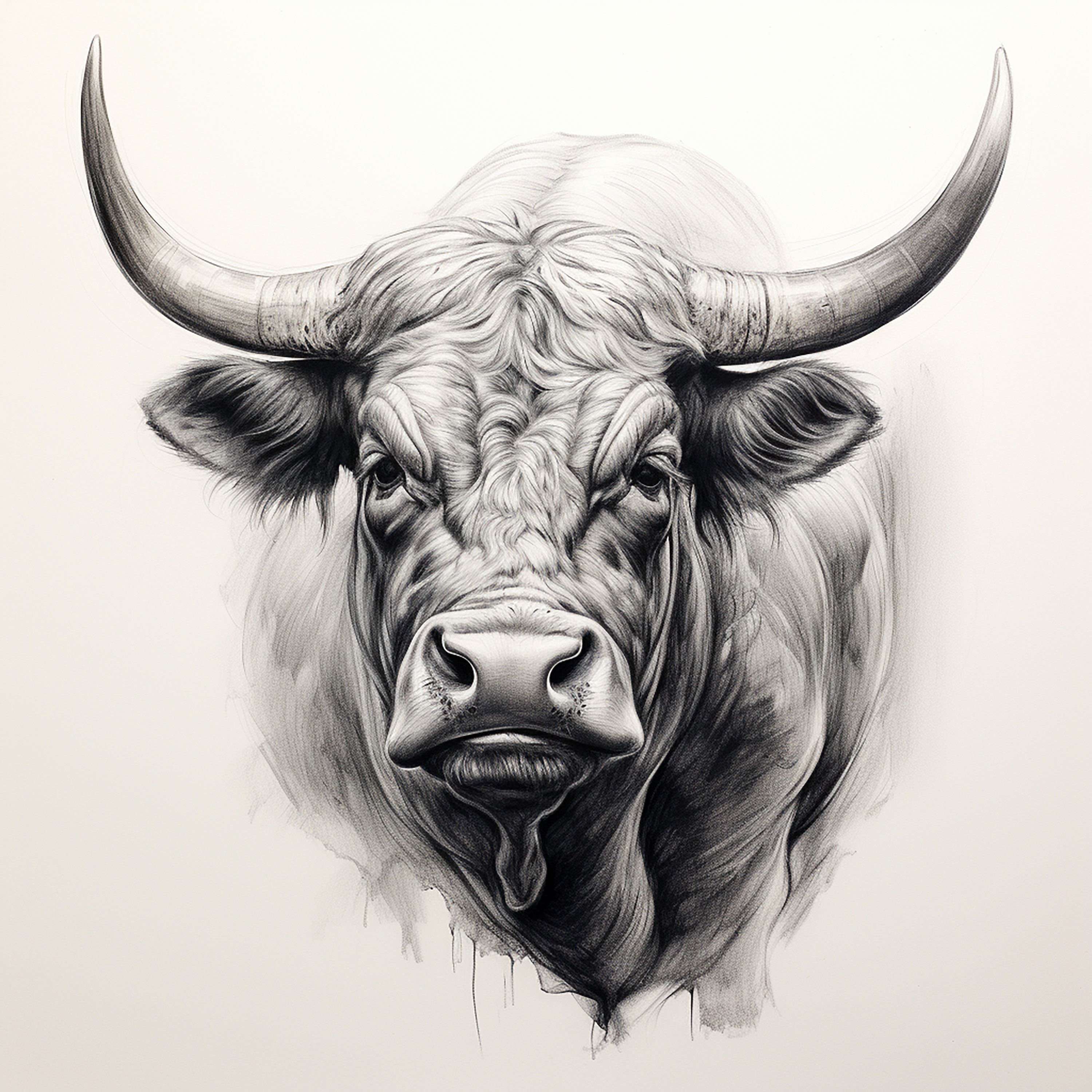Bull Illustration Art: Wildlife Stencil, Logo (digital Download) - Etsy