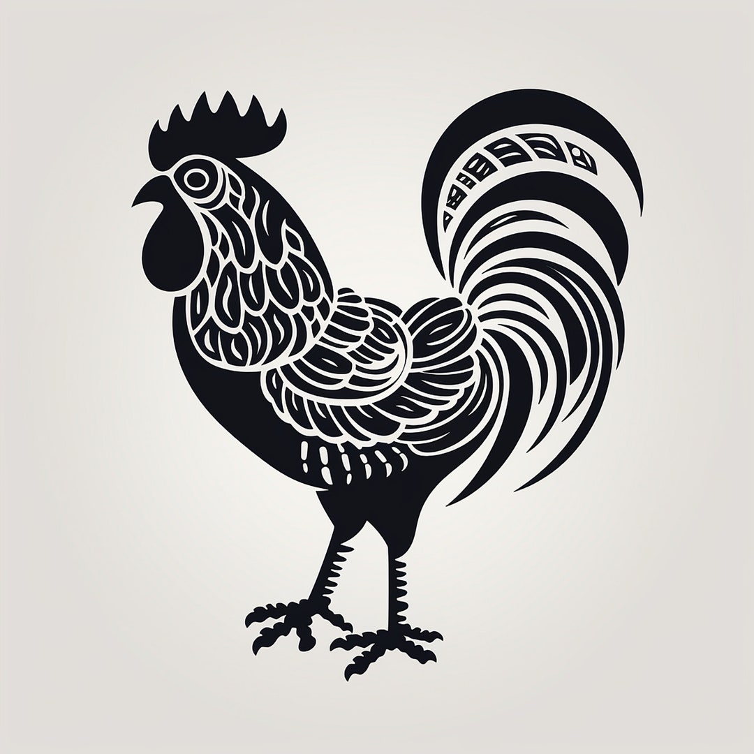 Chicken Clip Art Illustration, Abstract Farm Animal Rooster Bird Design ...