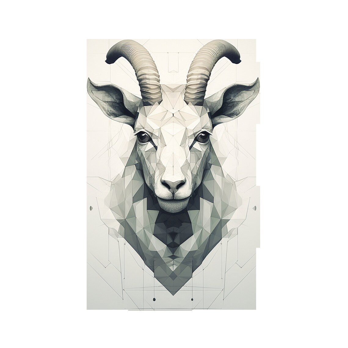 Geometric Goat Fine Line Image Printable Commercial Farm and - Etsy