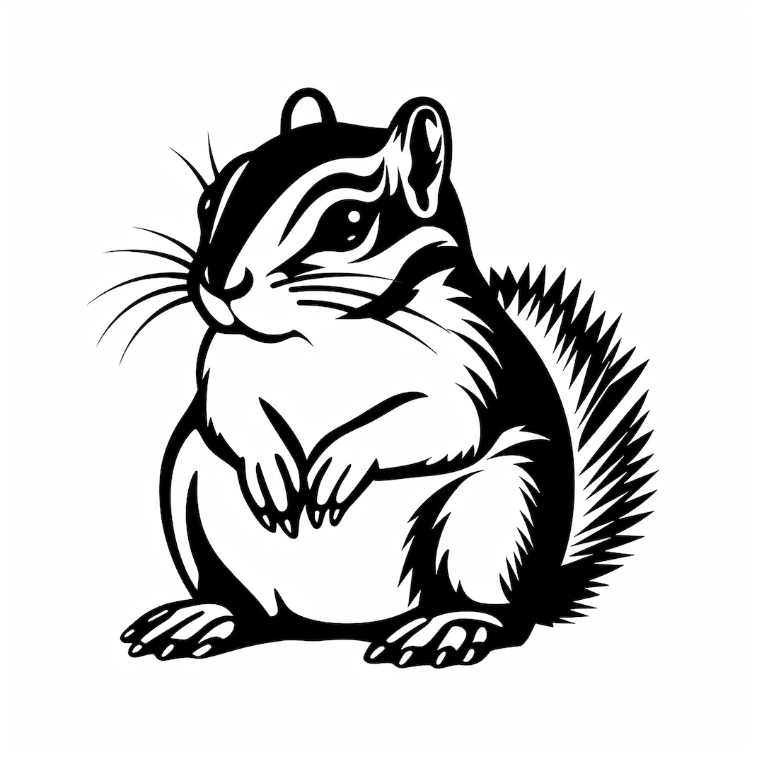 Chubby Chipmunk Clip Art Illustration, Woodland Wildlife Animal, Printable Decal, Sticker ...