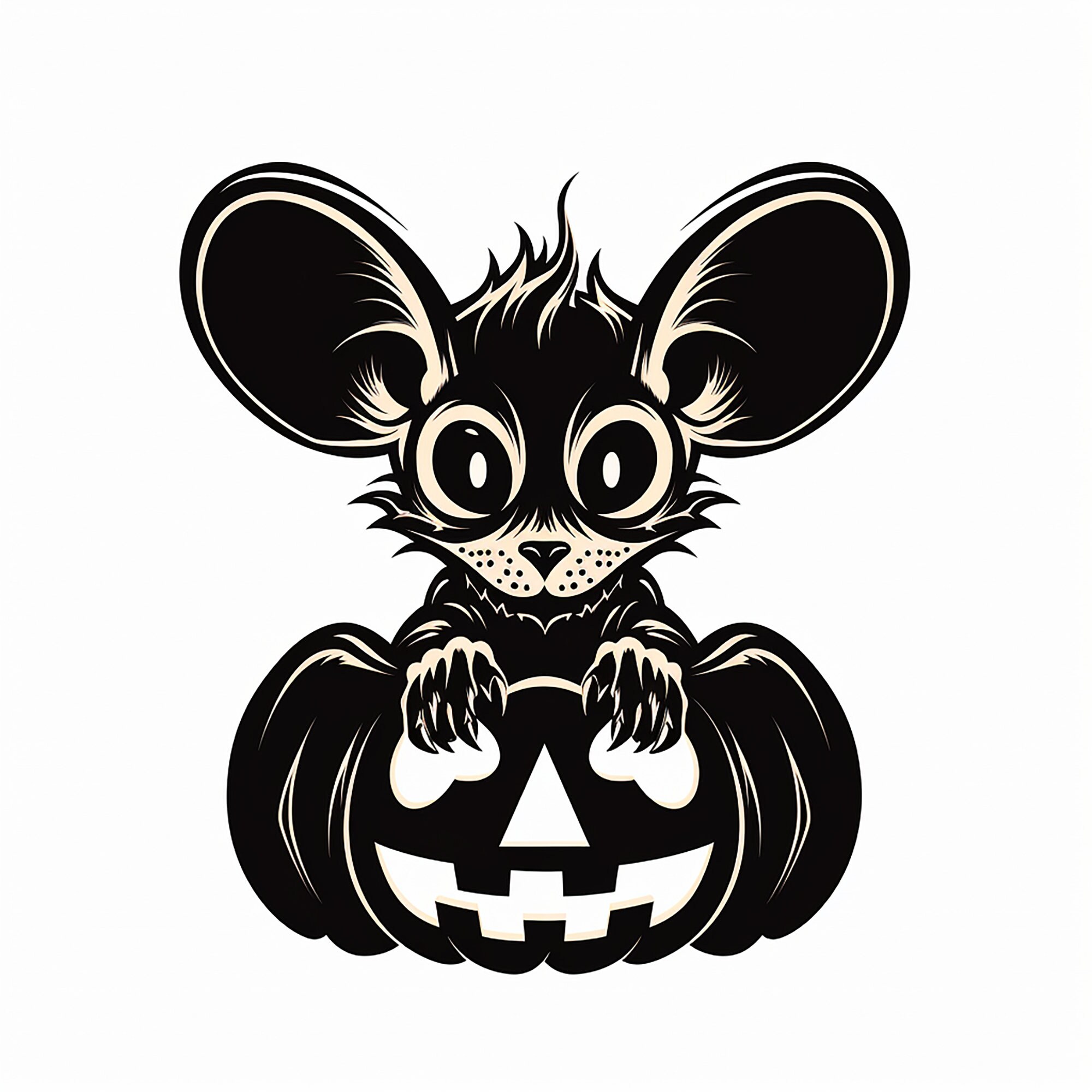 Halloween Mouse Clip Art With Jack-o-lantern, Printable Halloween ...