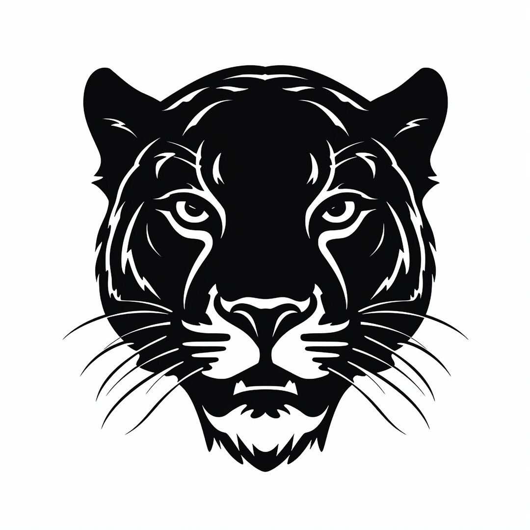 Simple Panther Cougar Clip Art Illustration, Printable Sticker, Stencil ...