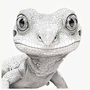 Gecko Clip Art: Realistic Lizard Image for DIY Crafts (digital Download ...