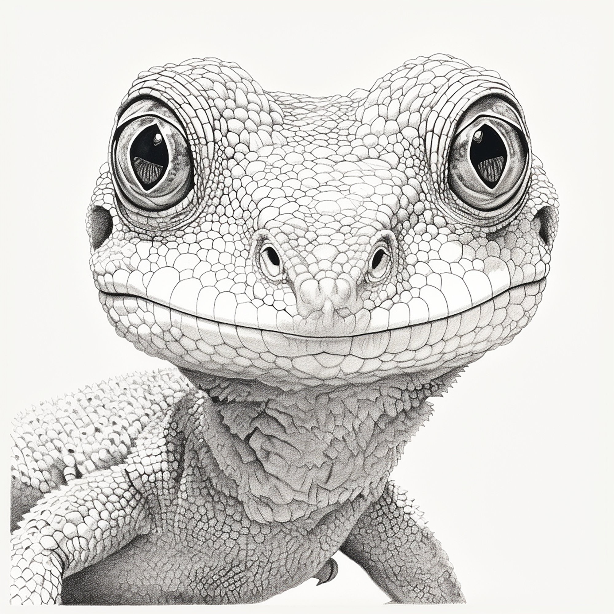Realistic Lizard Drawing