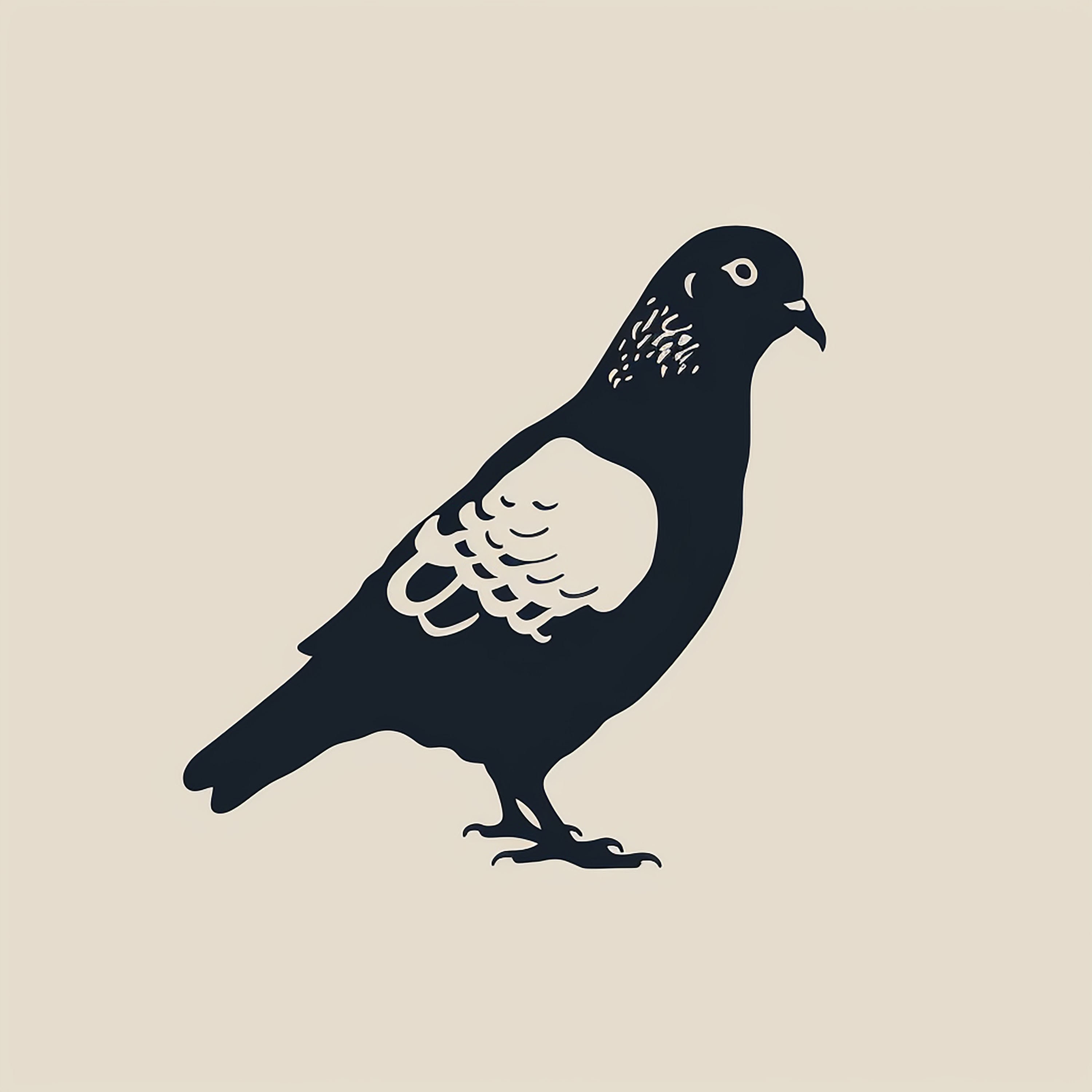 Pigeon Black Line Clip Art, Printable Bird Decal for Sticker, Stencil ...
