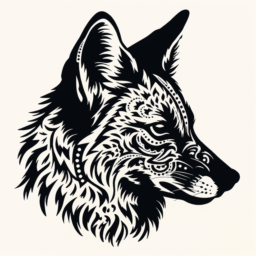 Coyote Clip Art: Abstract Geometric Animal Decal (PNG, JPEG) - Etsy