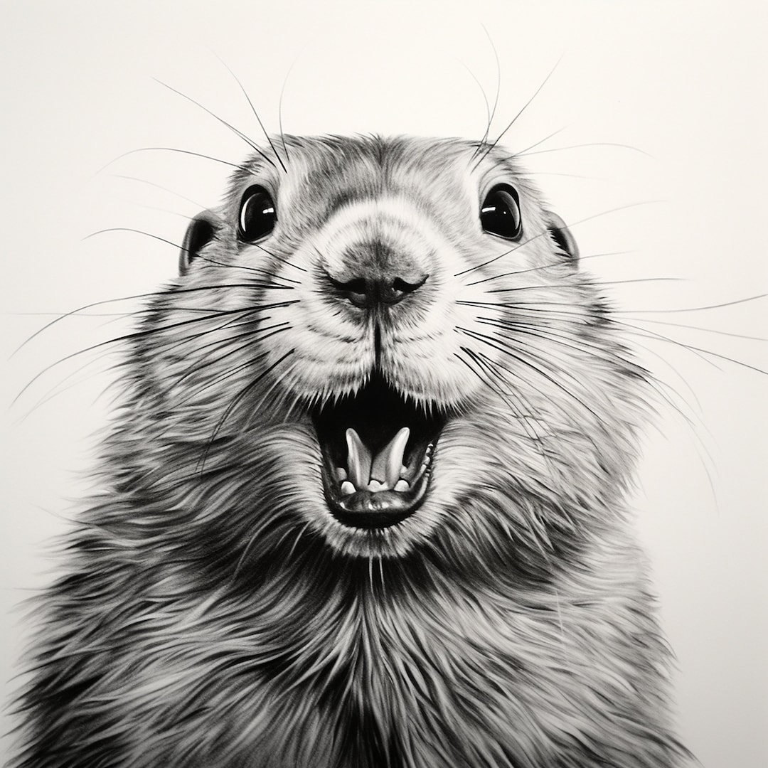 Gopher Fine Line Clip Art Illustration, Printable Wildlife Animal ...