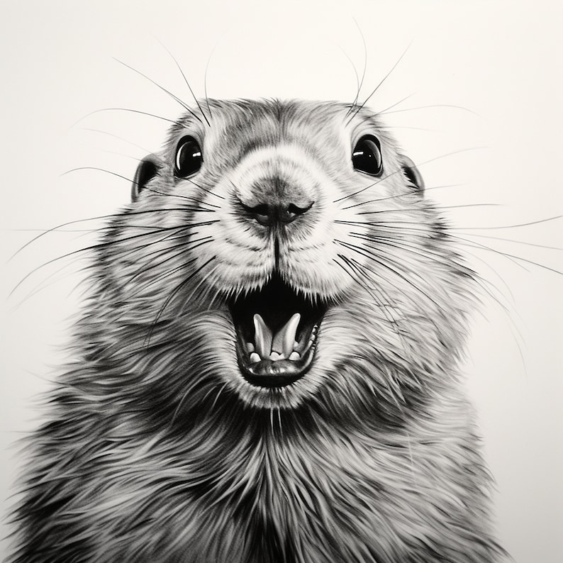 Gopher Fine Line Clip Art Illustration, Printable Wildlife Animal ...