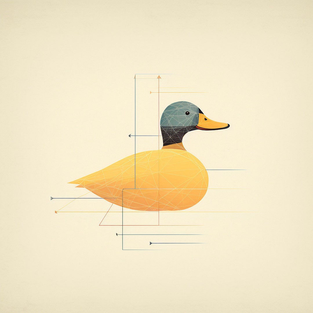 Minimalist Duck Clip Art Printable Geometric Bird - Etsy