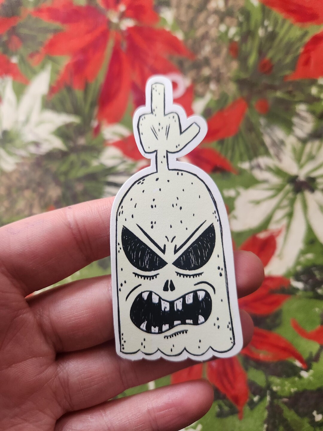 Hi- Five Edgy Ghost Vinyl Sticker | Original Design, Ghost Sticker ...