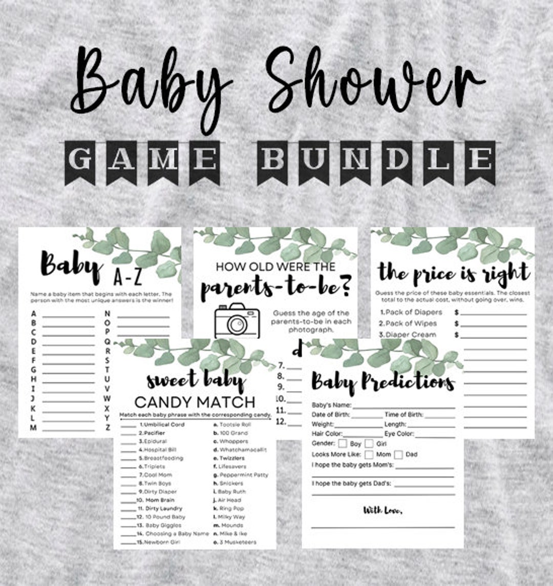 Baby Shower Game Bundle, Digital Download, Printable Activities - Etsy
