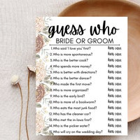 Guess Who Bride or Groom Game - Etsy