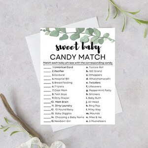 Candy Match Baby Shower Game Digital Download - Etsy