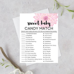 Candy Match Baby Girl Shower Game Digital Download - Etsy