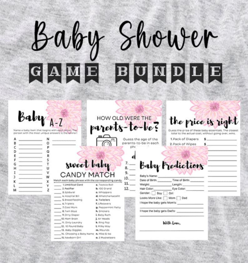 Baby Girl Shower Game Bundle, Digital Download, Printable Activities - Etsy